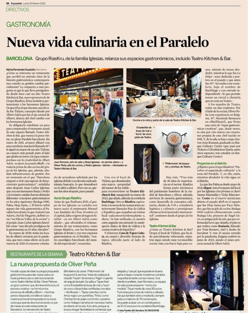 Prensa - Teatro Kitchen Bar