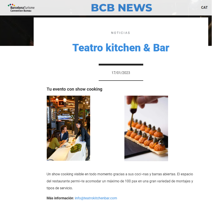 Prensa - Teatro Kitchen Bar