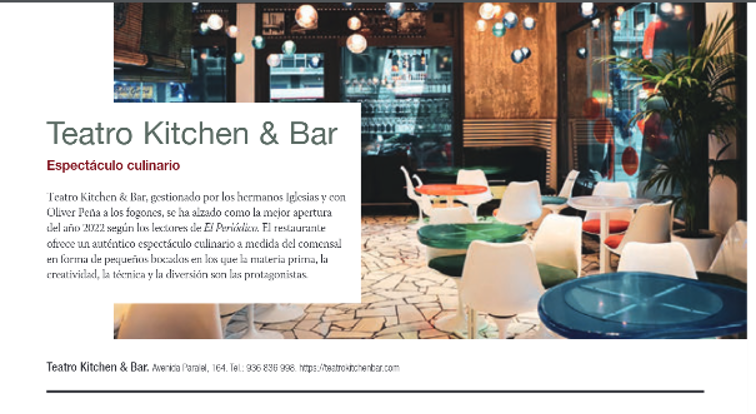 Prensa - Teatro Kitchen Bar